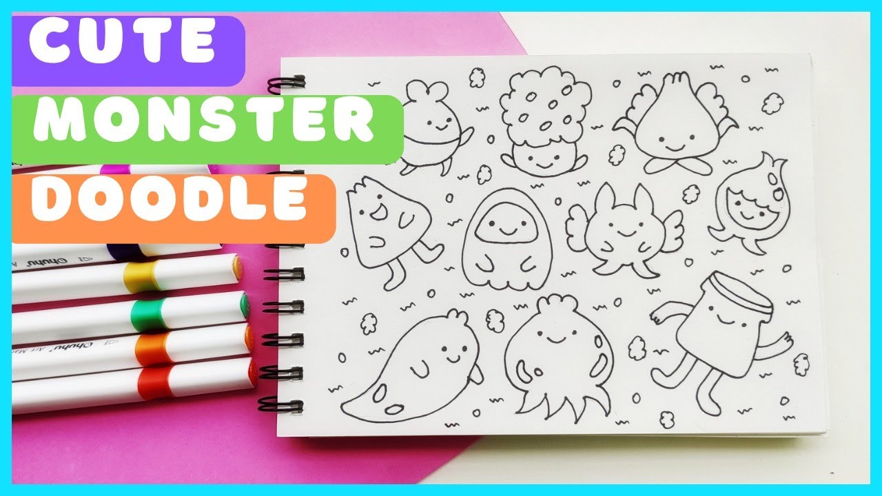 Cute monster doodle | kawaii doodle characters | Hobby Break - YouTube