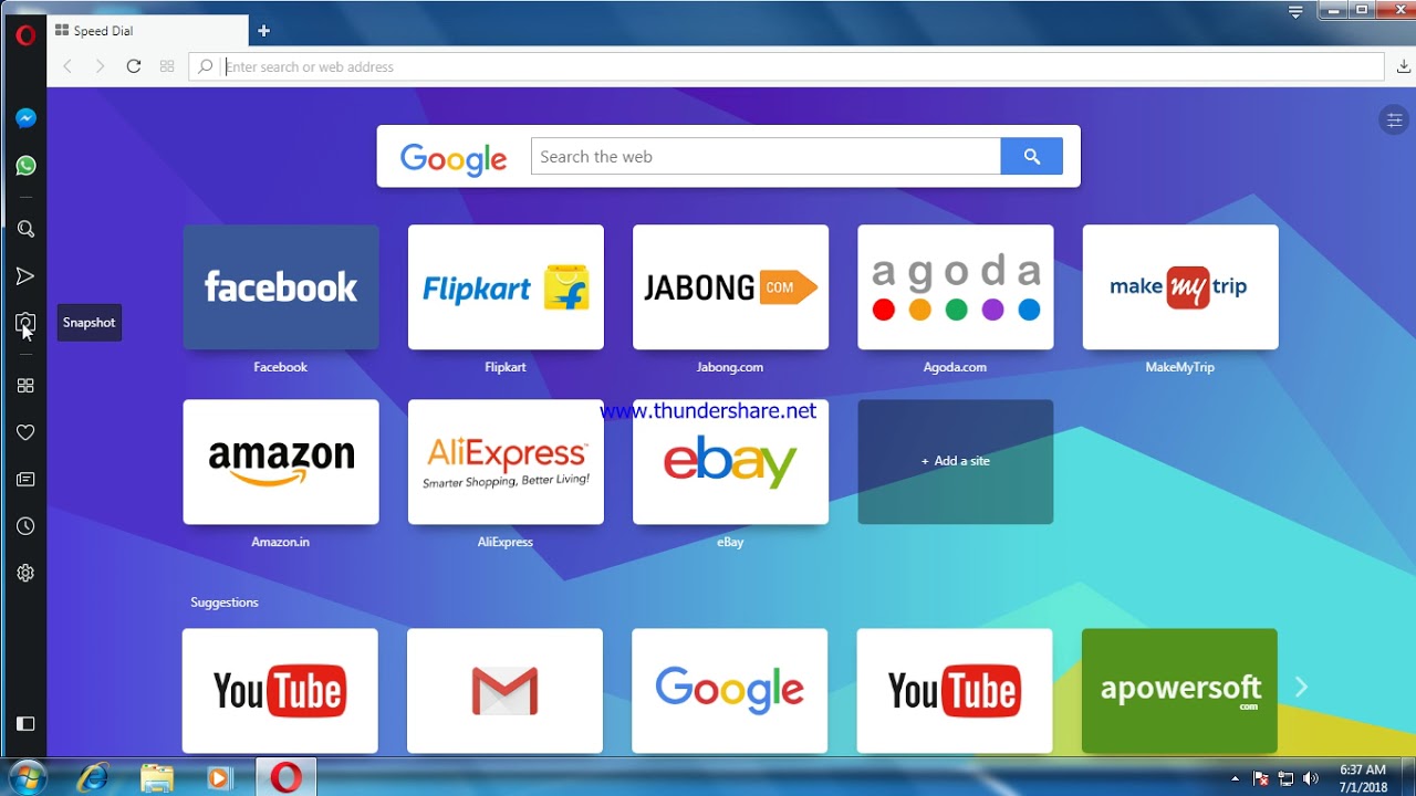 How to take screen shot in opera browser - YouTube