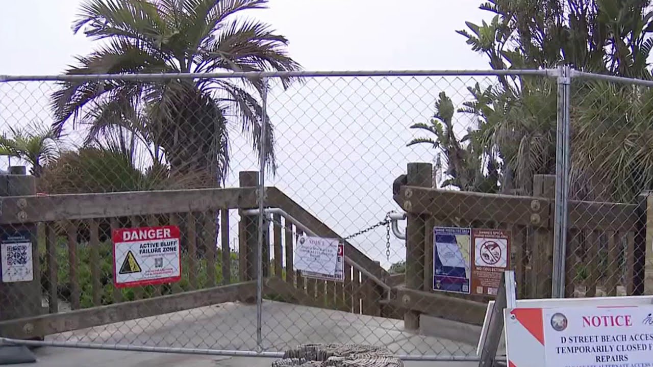 Encinitas' D Street beach access staircase closed for repairs | NBC 7 ...