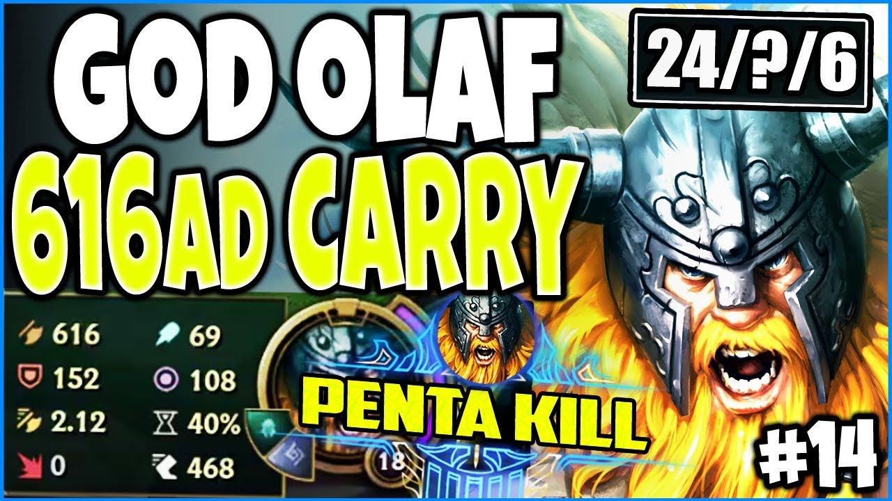 GOD OLAF SOLO CARRY 🔥 PENTA KILL OLAF 💯 616AD 💯 BEST OLAF SEASON 9 ...