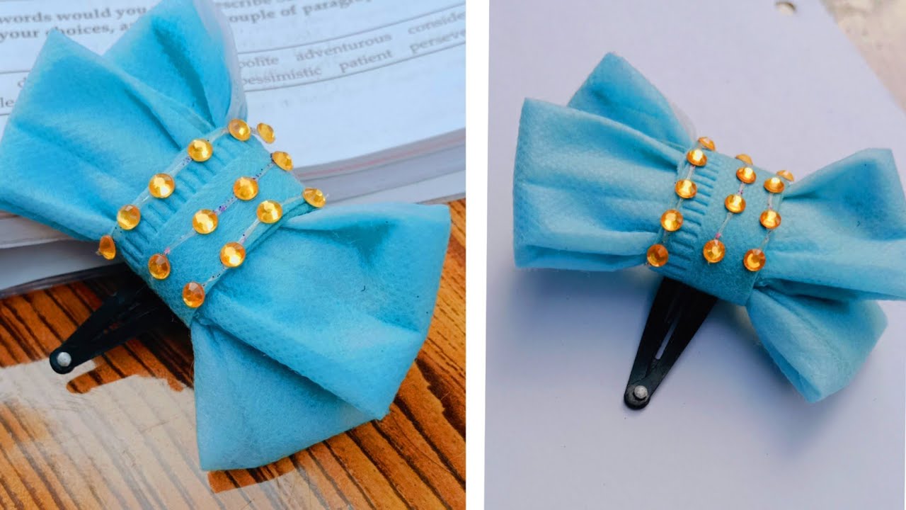 How to make hair clips| hair clips |crochet hair clips |homemade|diy ...