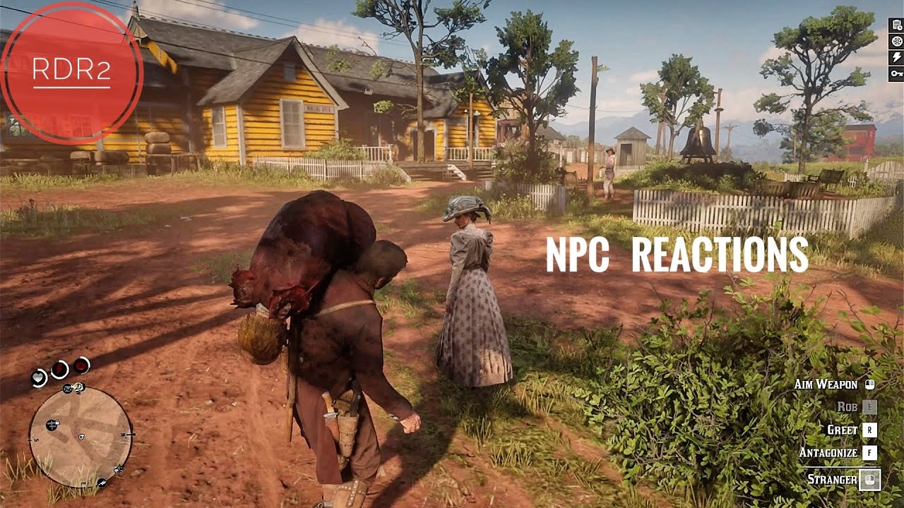 Carrying Dead Human in Town. reactions of people. RDR2 - YouTube