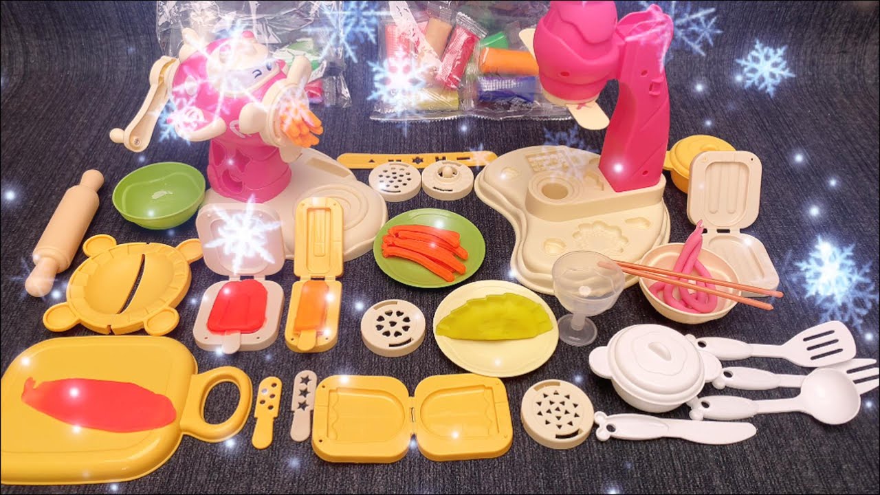9-Minute Satisfying Slime Toy Unboxing! Making Noodles, Dumplings ...
