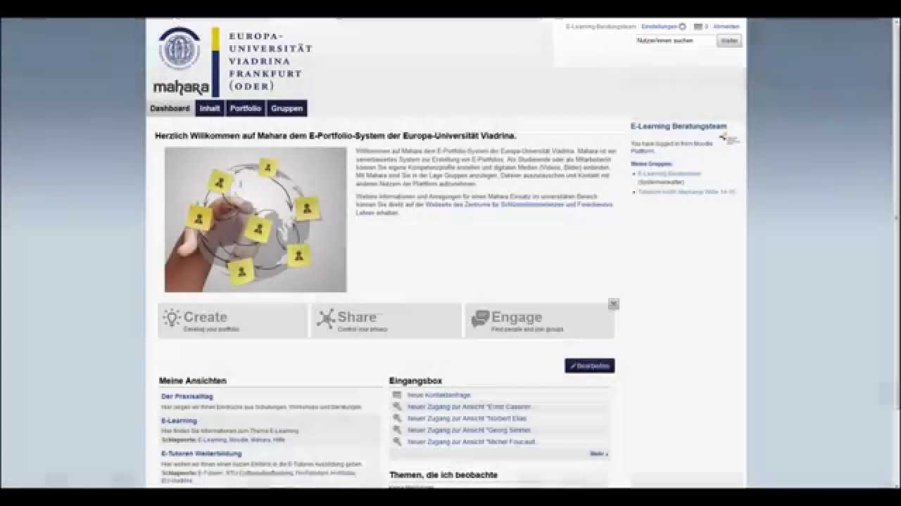 Mahara - Navigation und Übersicht (Erklärung) - YouTube