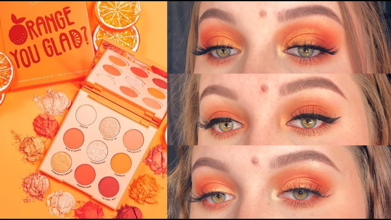 Colourpop Orange You Glad🍊🧡 3 Looks 1 Palette Tutorial - YouTube