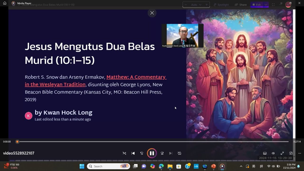 125. Yesus Kristus Mengutus Dua Belas Murid Matius 10:1-15 Pastor Kwan ...