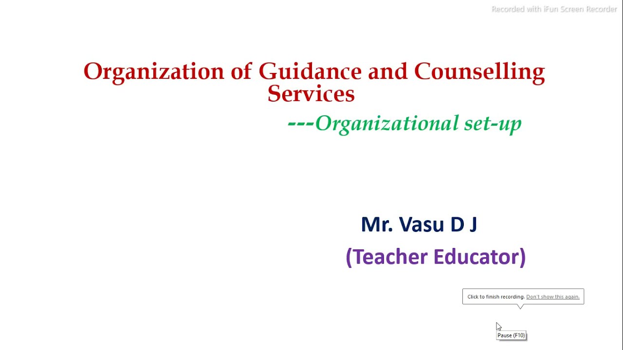 Organizational set up in Guidance and and Counselling services - YouTube