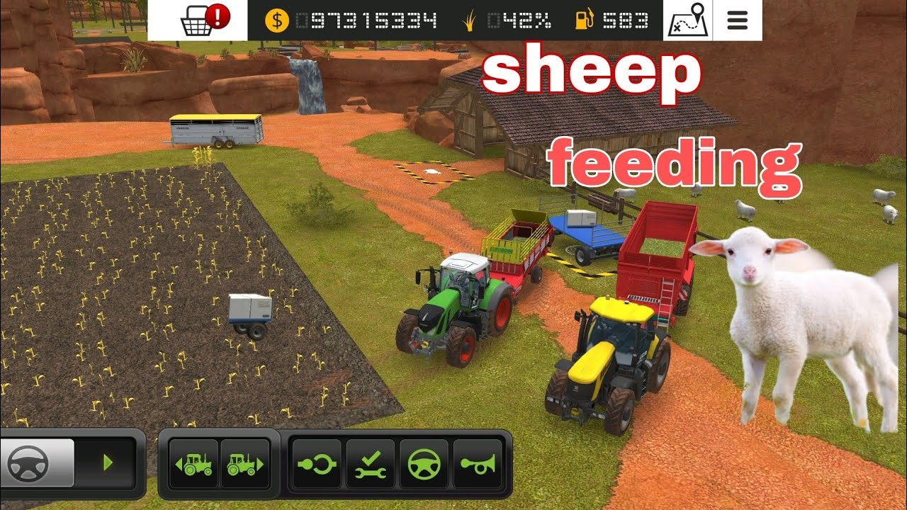 Farming simulator sheep feeding in farming simulator game - YouTube