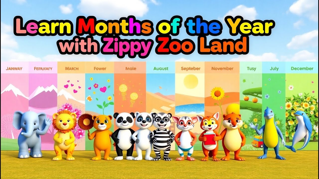 Learn Months of the Year with Animal Friends 📅 Nursery Rhyme |Months of ...