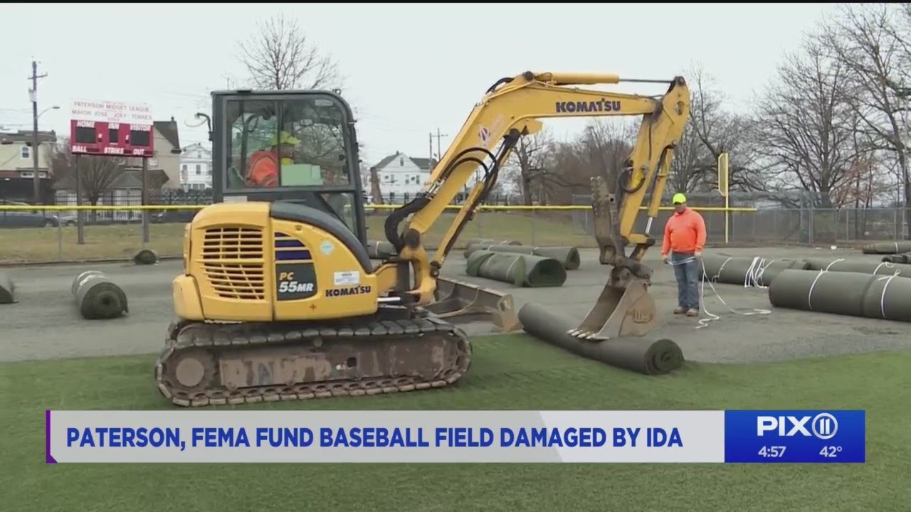 Paterson restoring baseball field after Hurricane Ida - YouTube