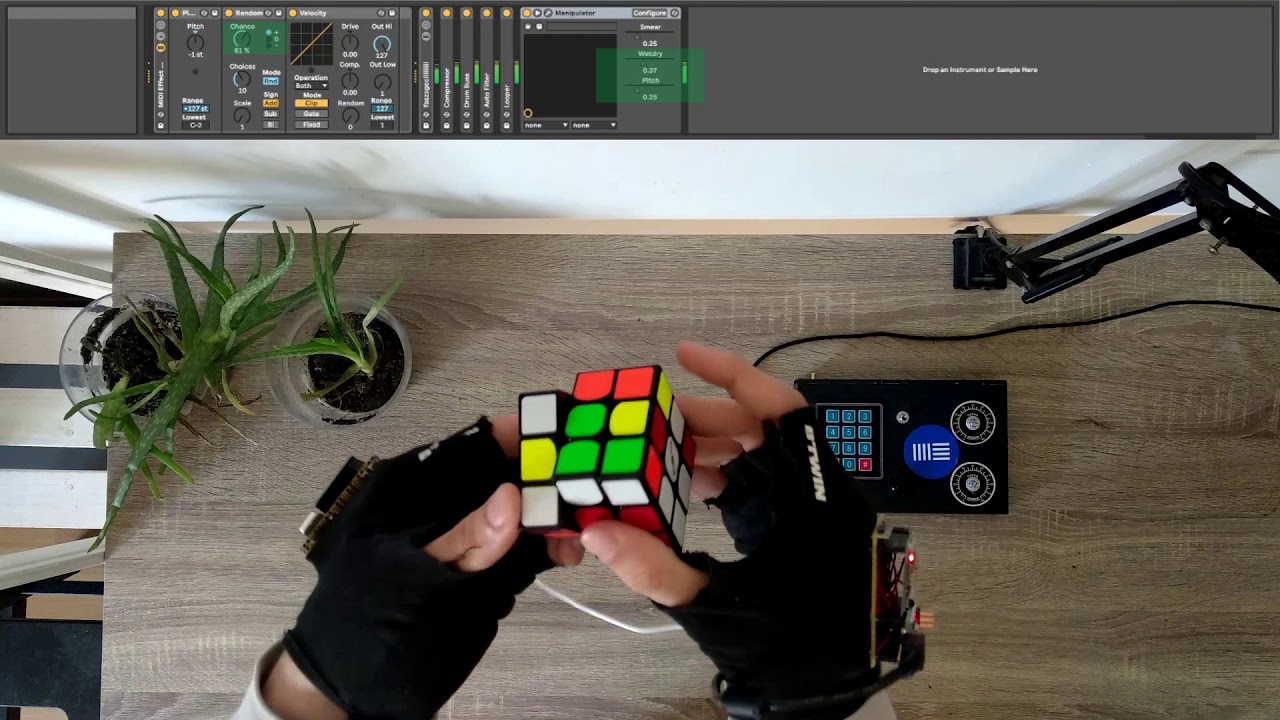 Rubik's Cube Triggered Drums | Diy Midi Controller Gloves - YouTube