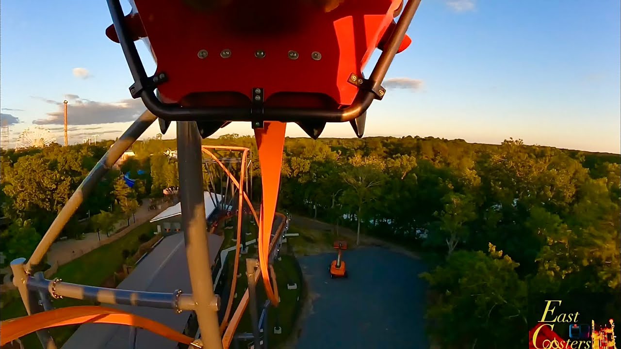 Jersey Devil Coaster POV Front Seat 4K Horizon Leveled 60fps Sunset Six ...