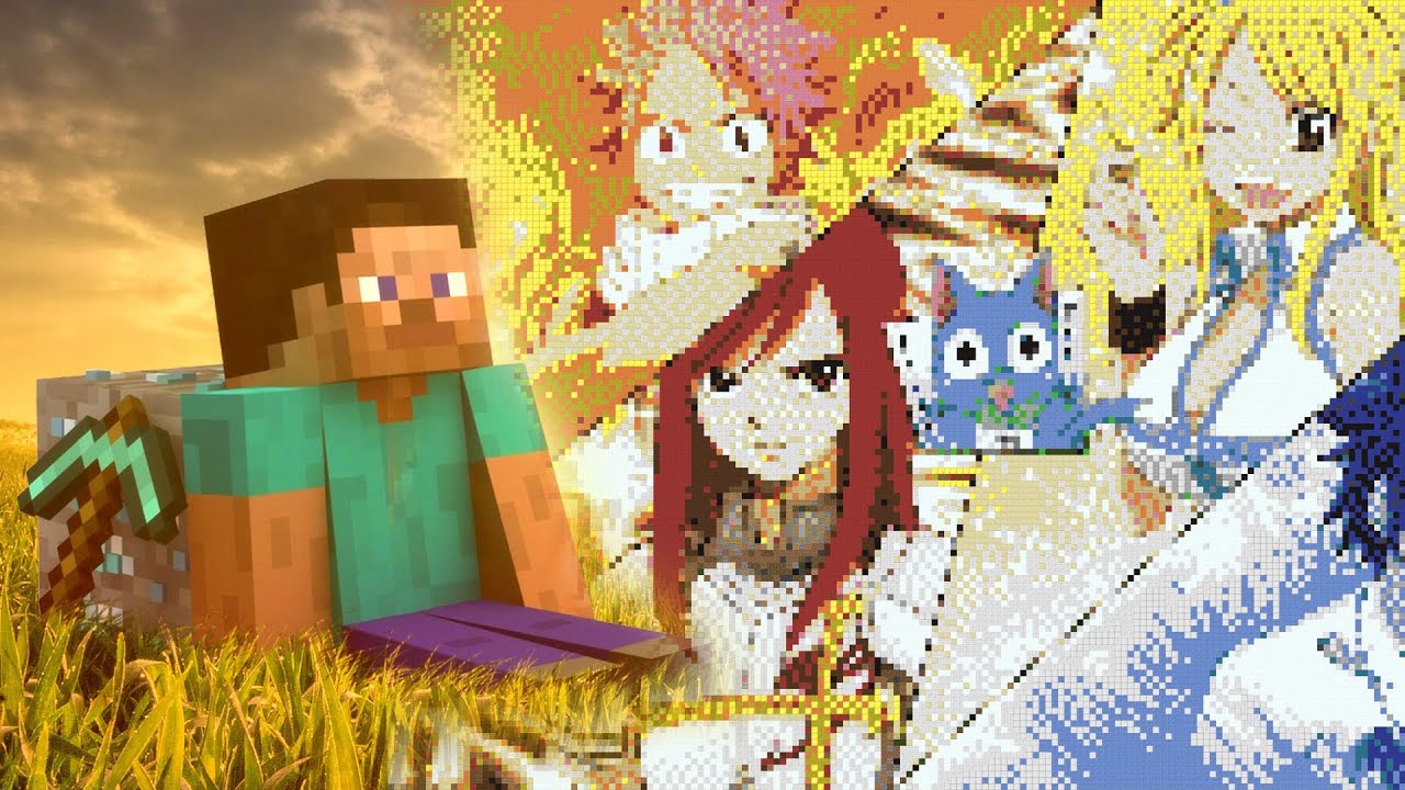 [Minecraft] Fairy Tail Pixel Art - YouTube