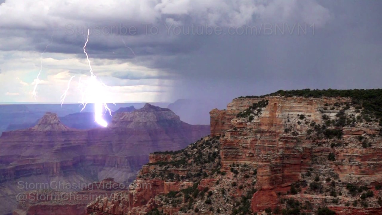 Powerful Lightning Strike at North Rim Of The Grand Canyon - 7/15/2018 ...