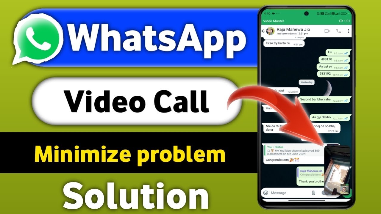 whatsapp video call minimize problem || whatsapp video call minimize ...