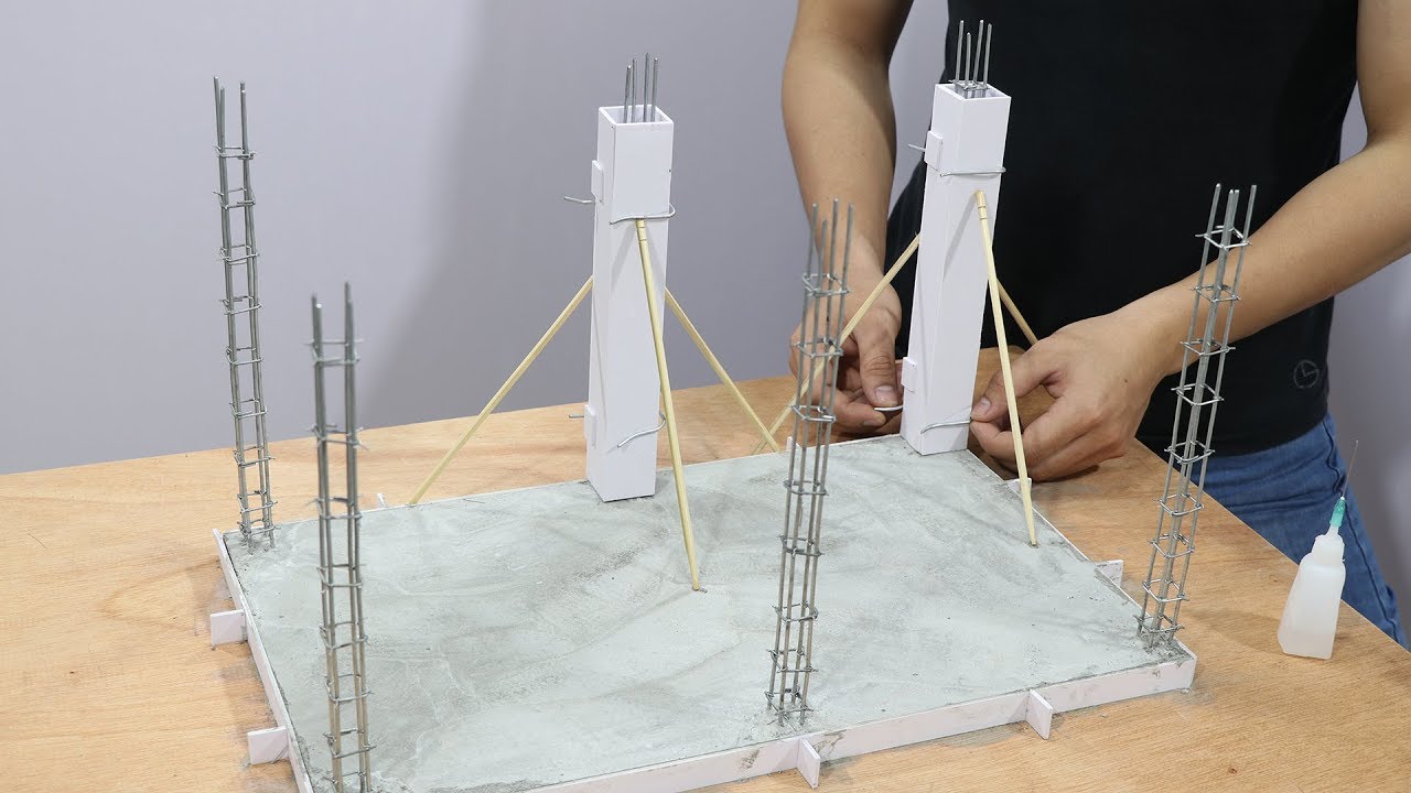 Bricklaying- Build a Mini Room Concrete (Pillars) - Part 2 - YouTube