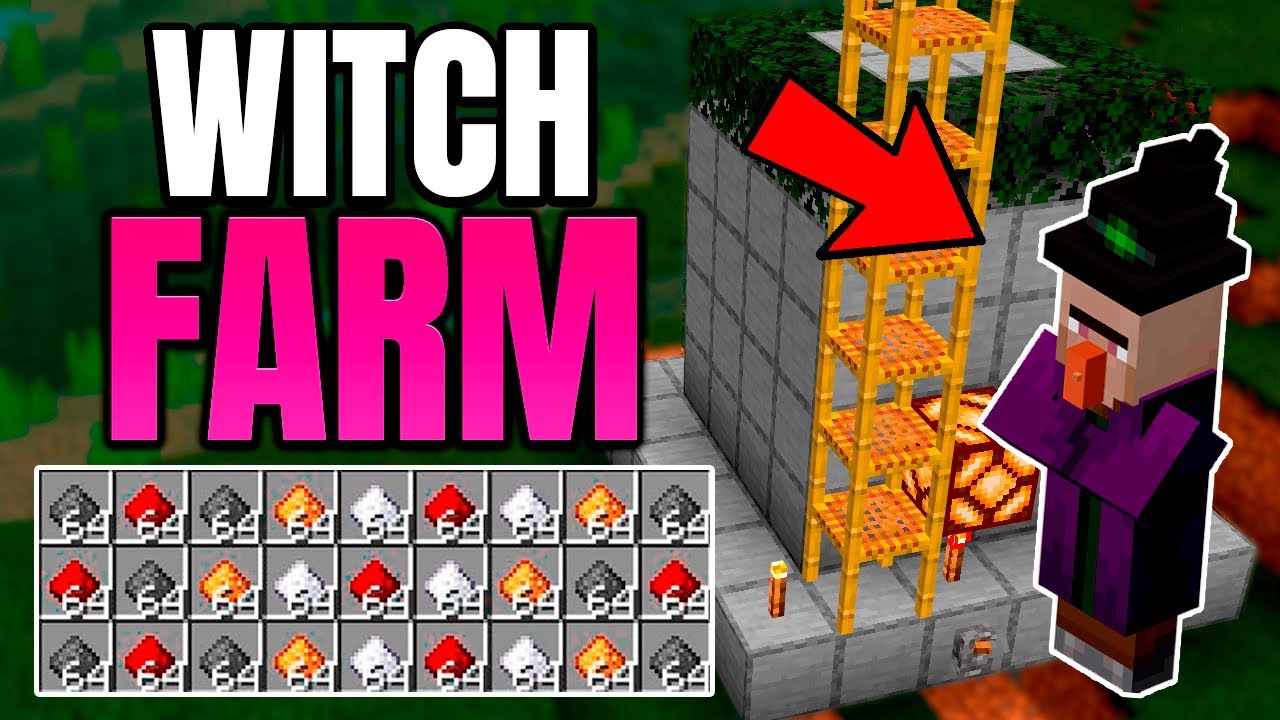 How to Build a WITCH FARM in Minecraft Bedrock 1.21+ ⚡ Easy & Efficient ...