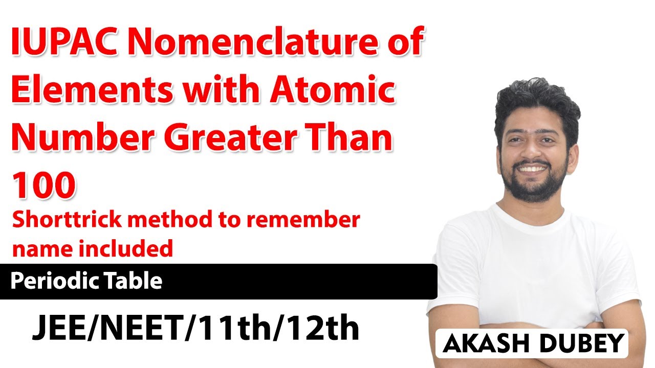 IUPAC Nomenclature of Elements with atomic number greater than 100 ...