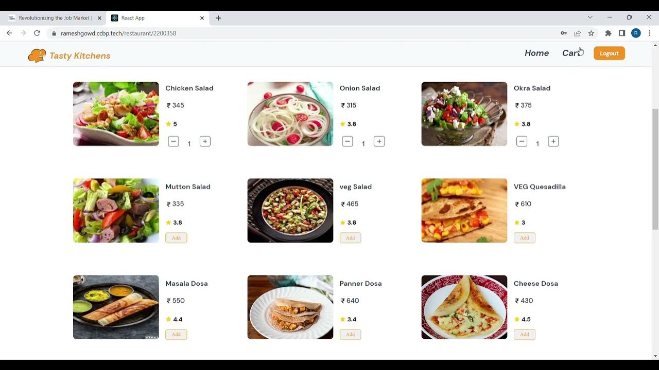 React Mini Project (Tasty_Kitchen)... #nxtwave #reactjs #miniproject # ...