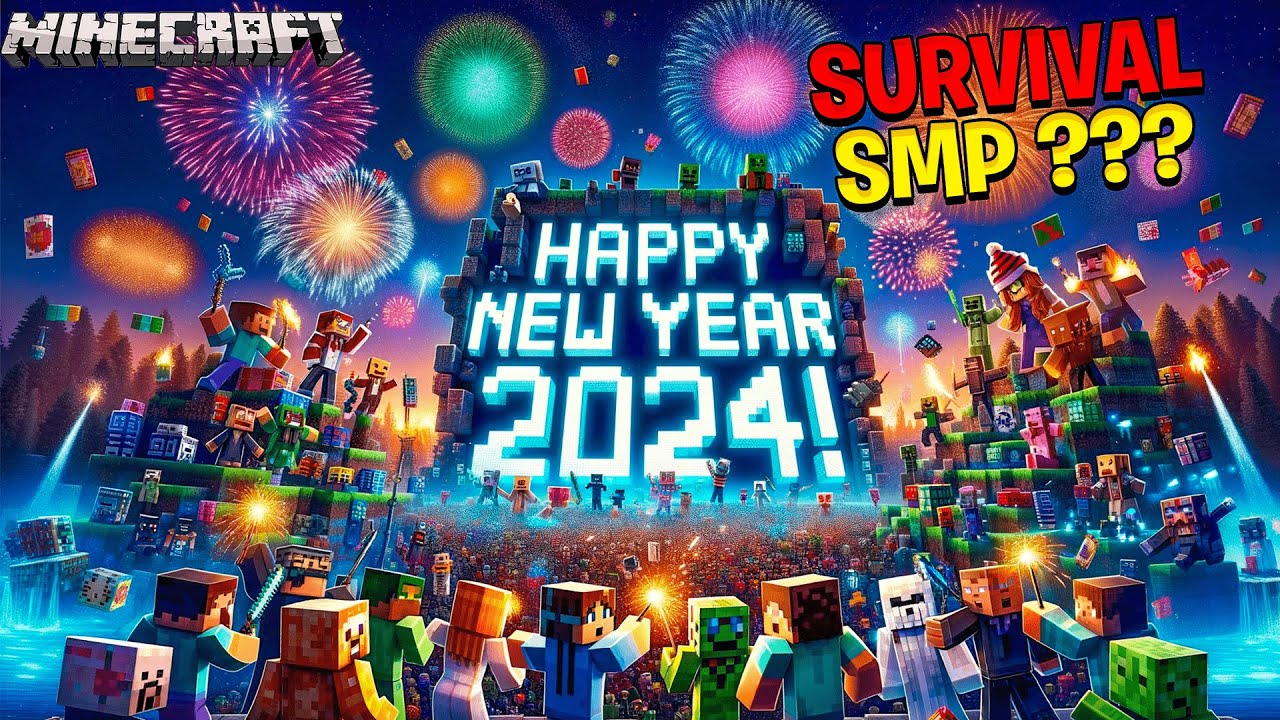 Minecraft Live | Happy New Year 2024 | Survival Server Launch ??? - YouTube