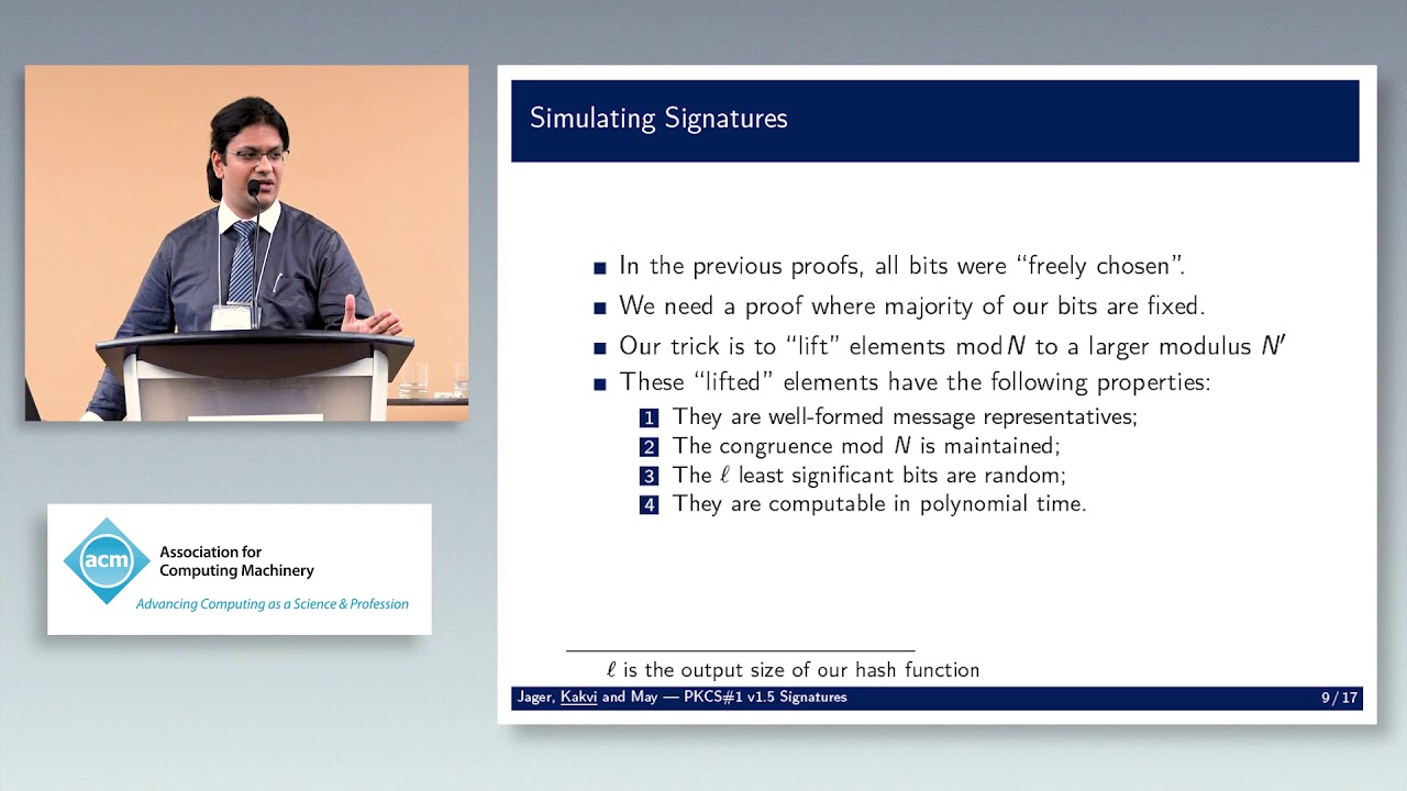 On the Security of the PKCS#1 v1.5 Signature Scheme - YouTube