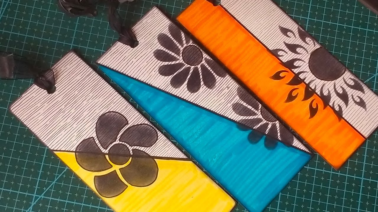 How to make book Mark using stencils/Reyyanscreation - YouTube