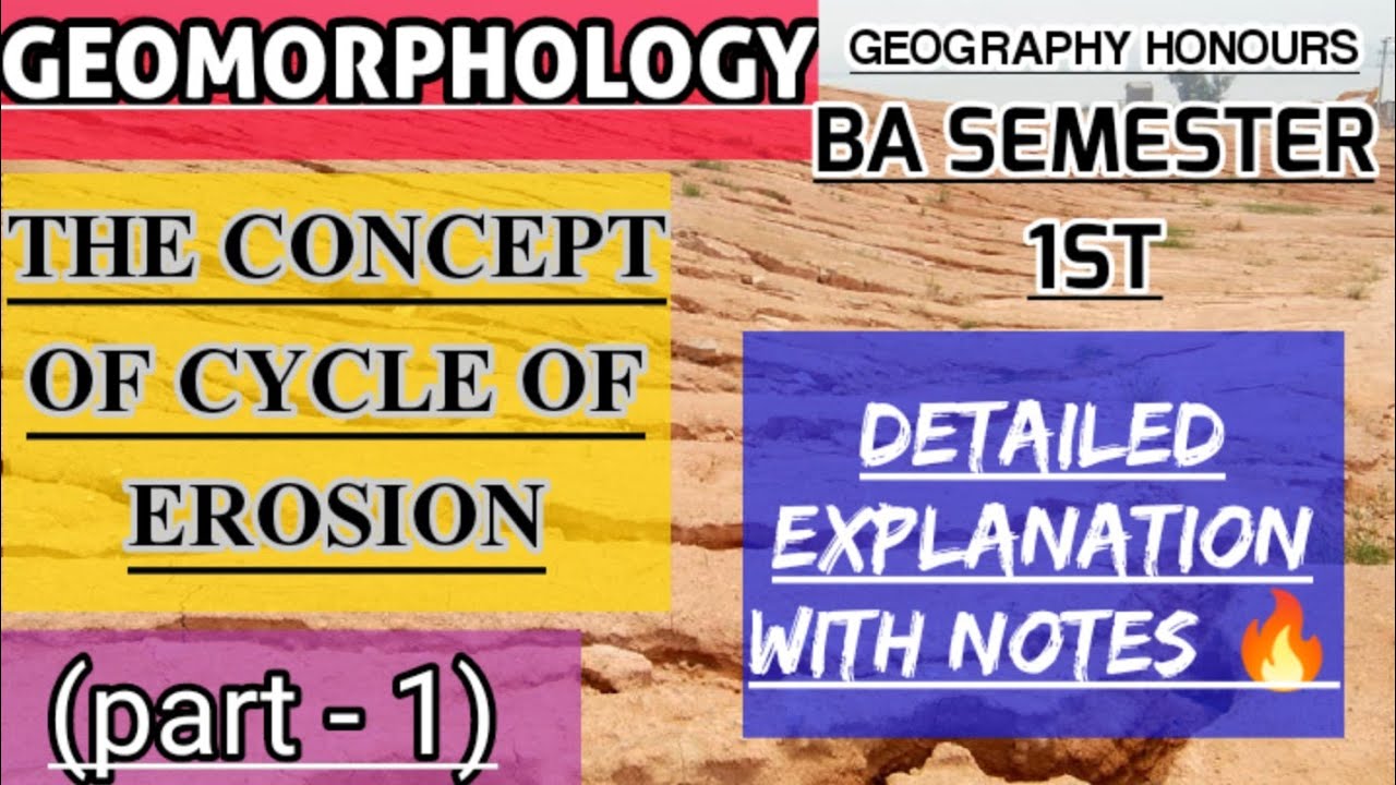 GEOMORPHOLOGY||THE CONCEPT OF THE CYCLE OF EROSION (PART - 1)||DAVIS ...
