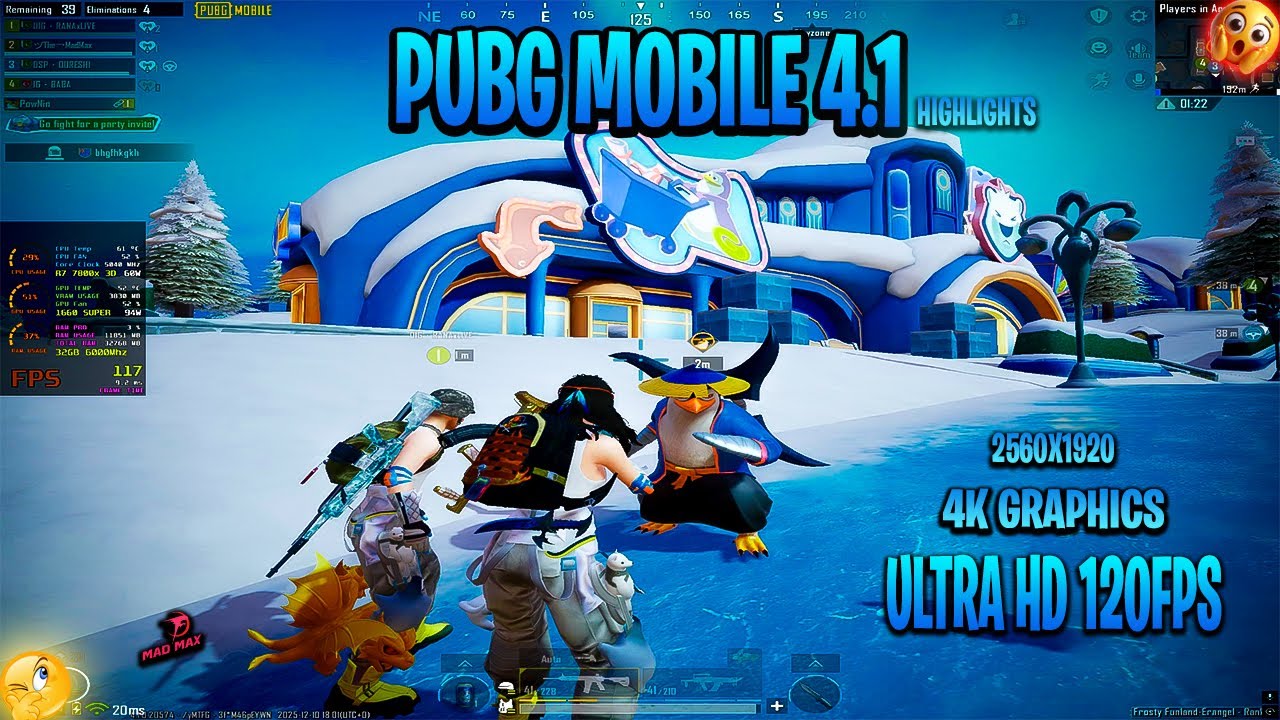 PUBG MOBILE 4.1 || 4K GRAPHICS || ULTRA HD WITH 120 FPS || HIGHLIGHTS ...