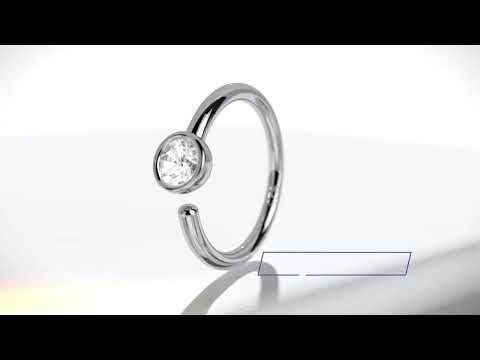 OUFER 925 Sterling Silver Nose Stud, Bone L Screw Shaped Nose Rings/OUFER 92   oducts 2