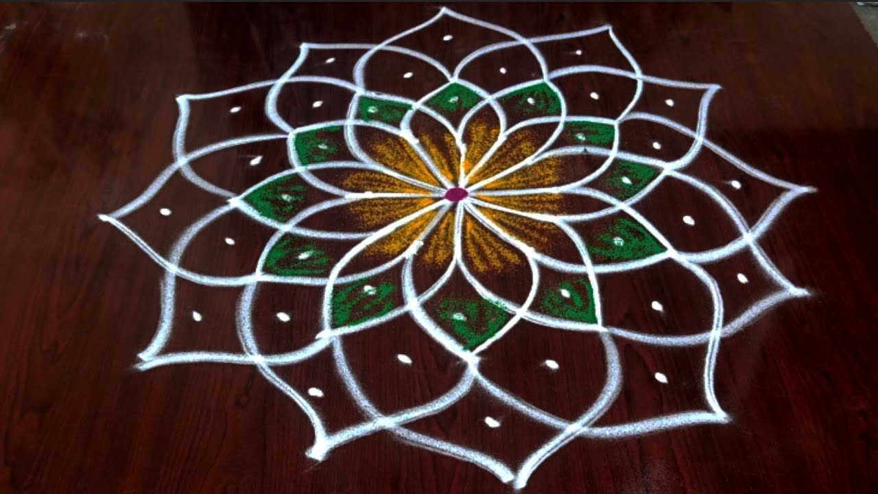 2 simple beautiful daily kolams - YouTube