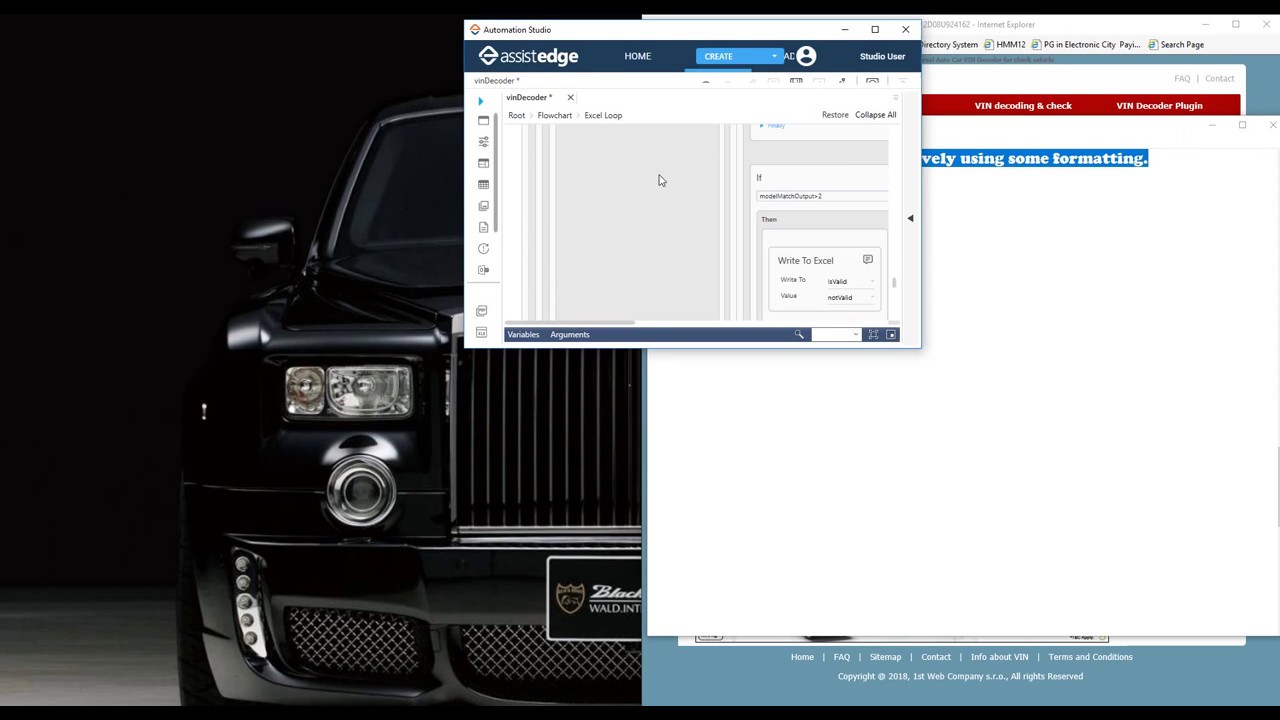 Demo AssistEdge RPA: Vehicle Identification number Smart Decoder - YouTube