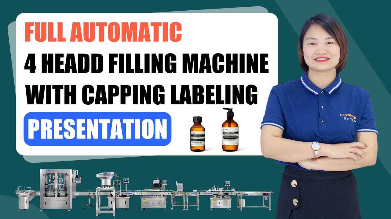 Automatic Liquid 4 Head Filling Line For Cosmetic Handcream Shampoo ...