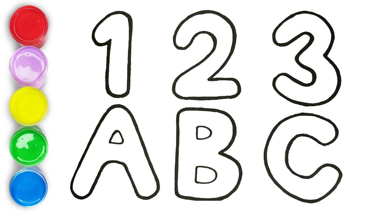 Learn to Draw and Color Numbers 123 and Alphabet ABC : A Fun Activity ...