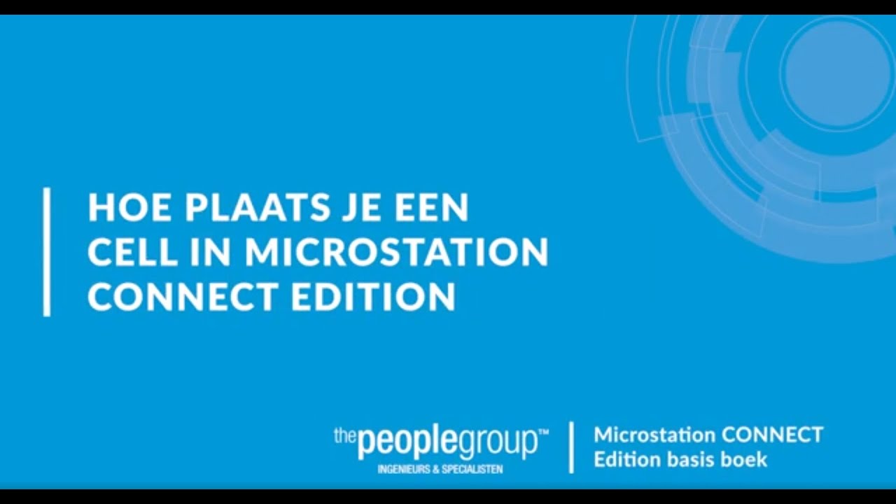 Hoe plaats je een Cell in MicroStation CONNECT Edition - YouTube