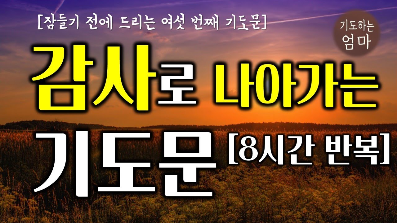 잠들기 전에 드리는 기도문 감사로 나아가는 기도문 8시간 반복버전 추수감사절 따라하는 기도 Asmr 기도