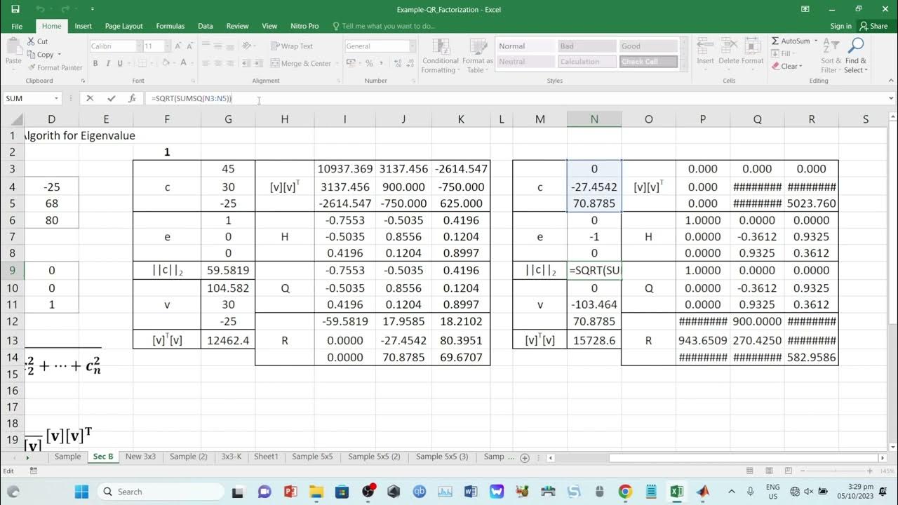 Eigenvalue Determination Using QR Factorization and Iteration Algorithm (3x3) - Example ...