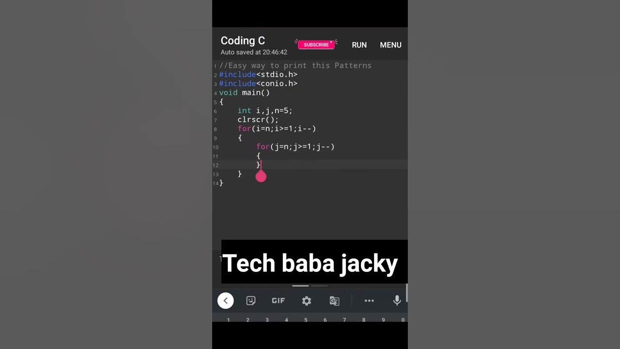 13 C Programming Else If Easy Way To Print This Patterns C Language Coding Shots Shorts