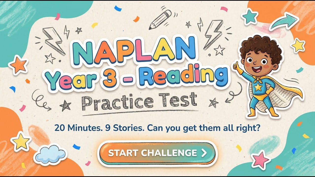 NAPLAN Year 3 Reading! Practice Test - 40 Questions with Answers ...