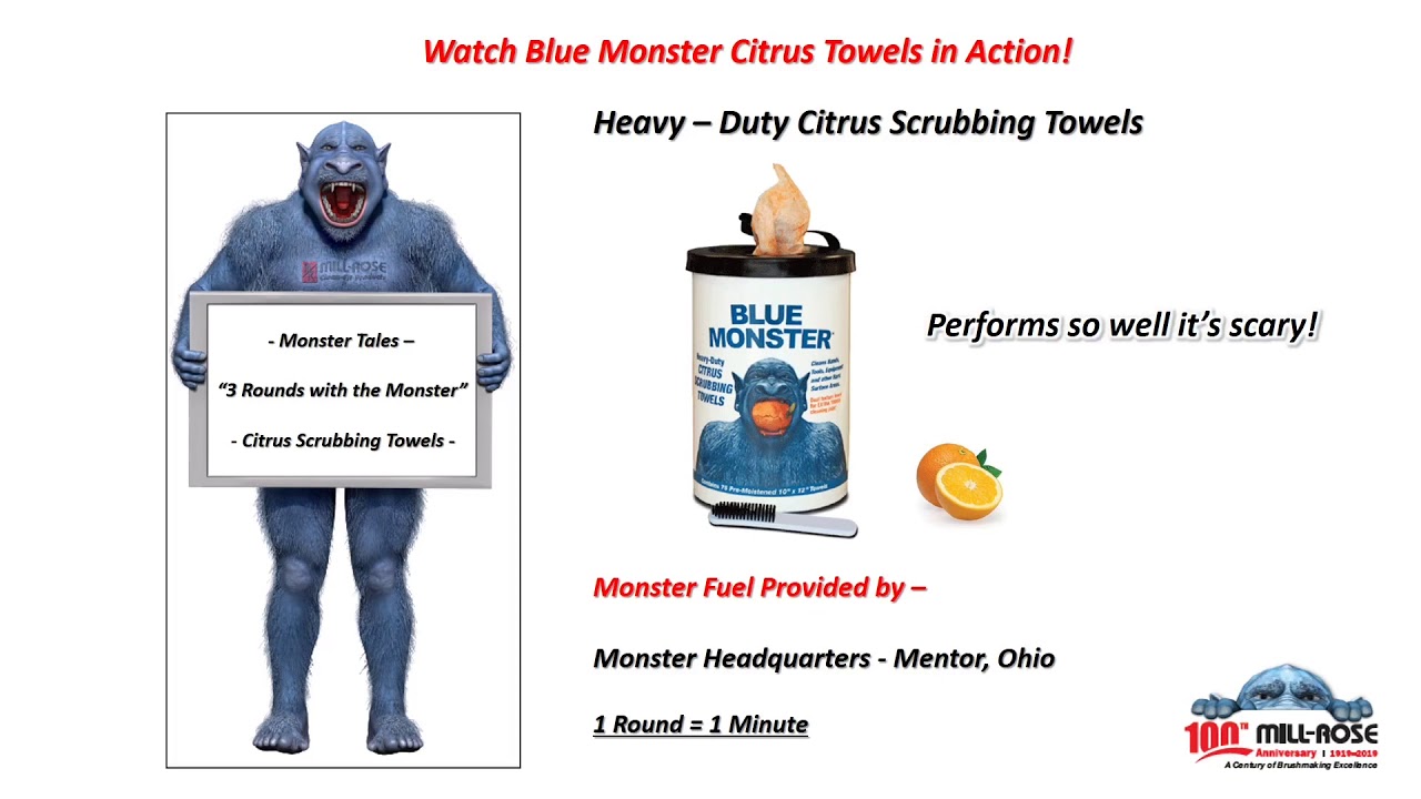 Blue Monster Citrus Scrubbing Towels - YouTube