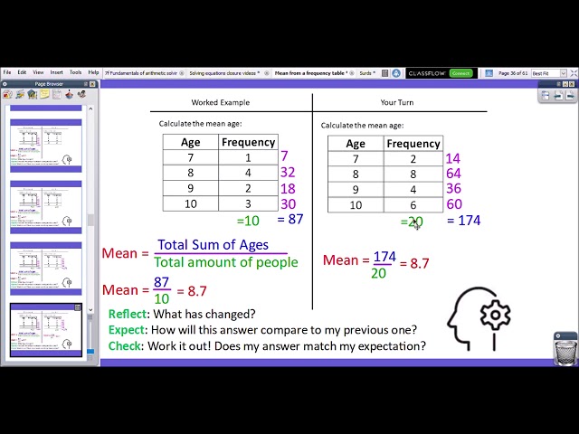 Estimated Mean From Grouped Frequency Tables Reasoning