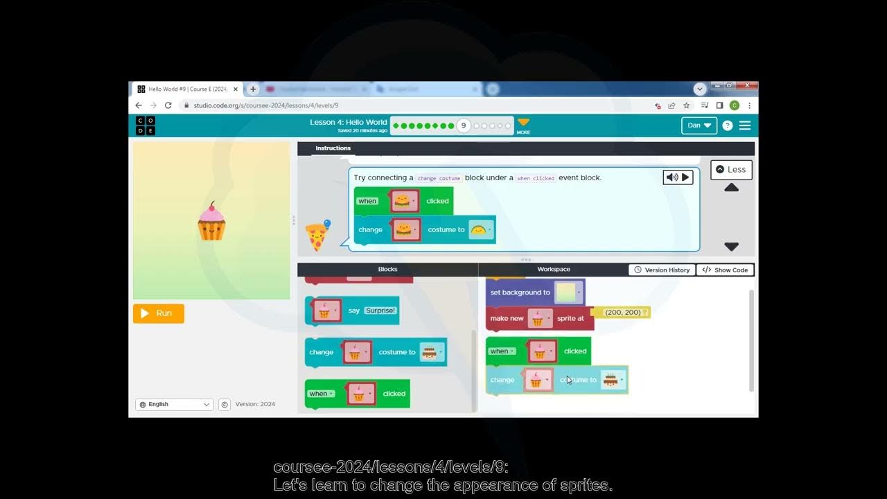 Learn Computer Science - Code.org - coursee-2024 L4L9 - YouTube