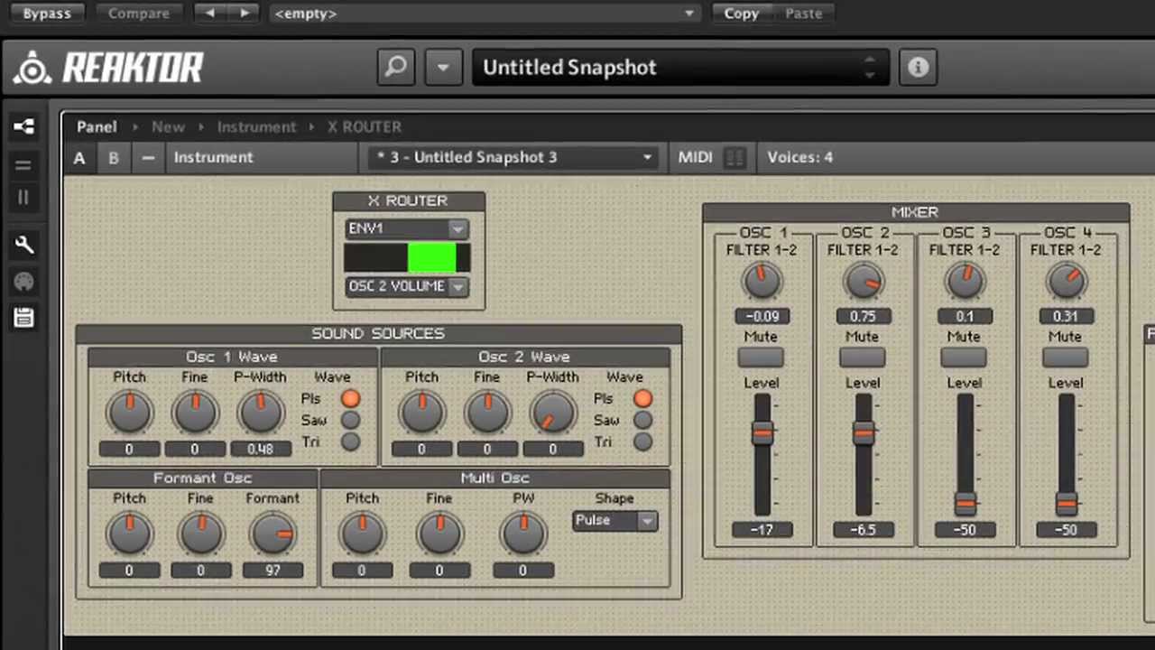 Reaktor Tutorials 2-A: Building a Flexible Instrument - YouTube