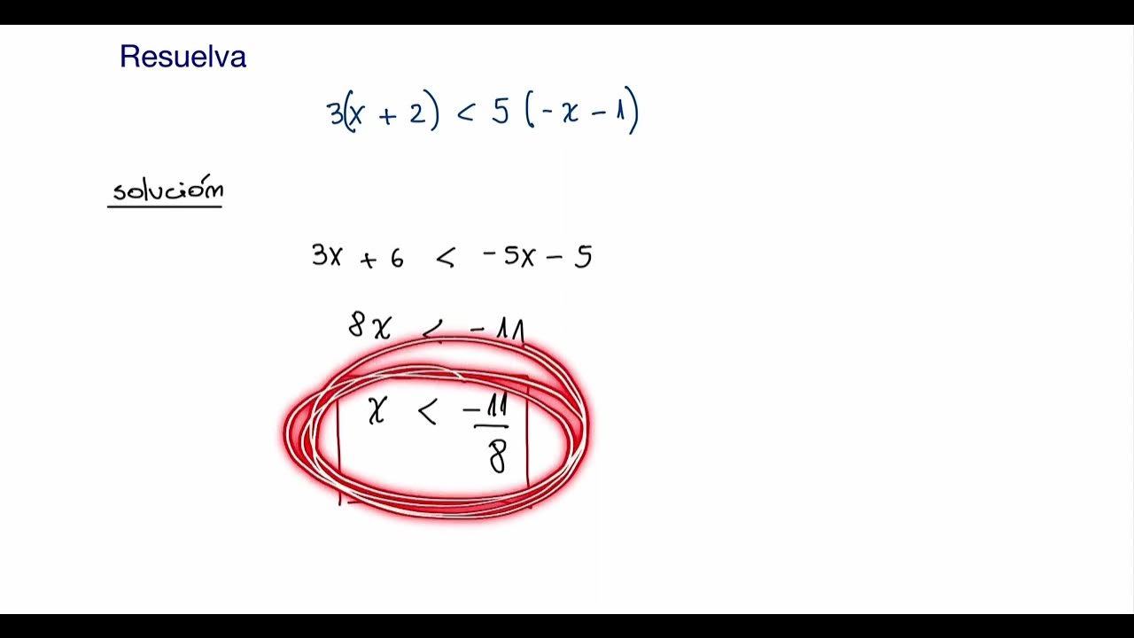 inecuaciones de primer orden. ejercicio resuelto - YouTube