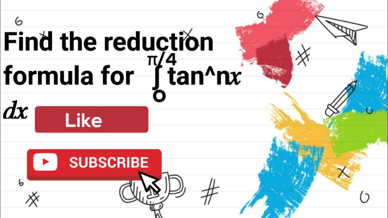 Reduction formula of integral of tan^n x limit 0 to π/4 #reductionformula #integral_calculus ...