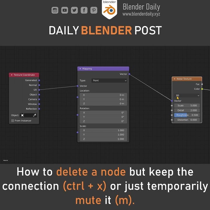 How to Delete a Node but Keep the Connection in Blender - YouTube
