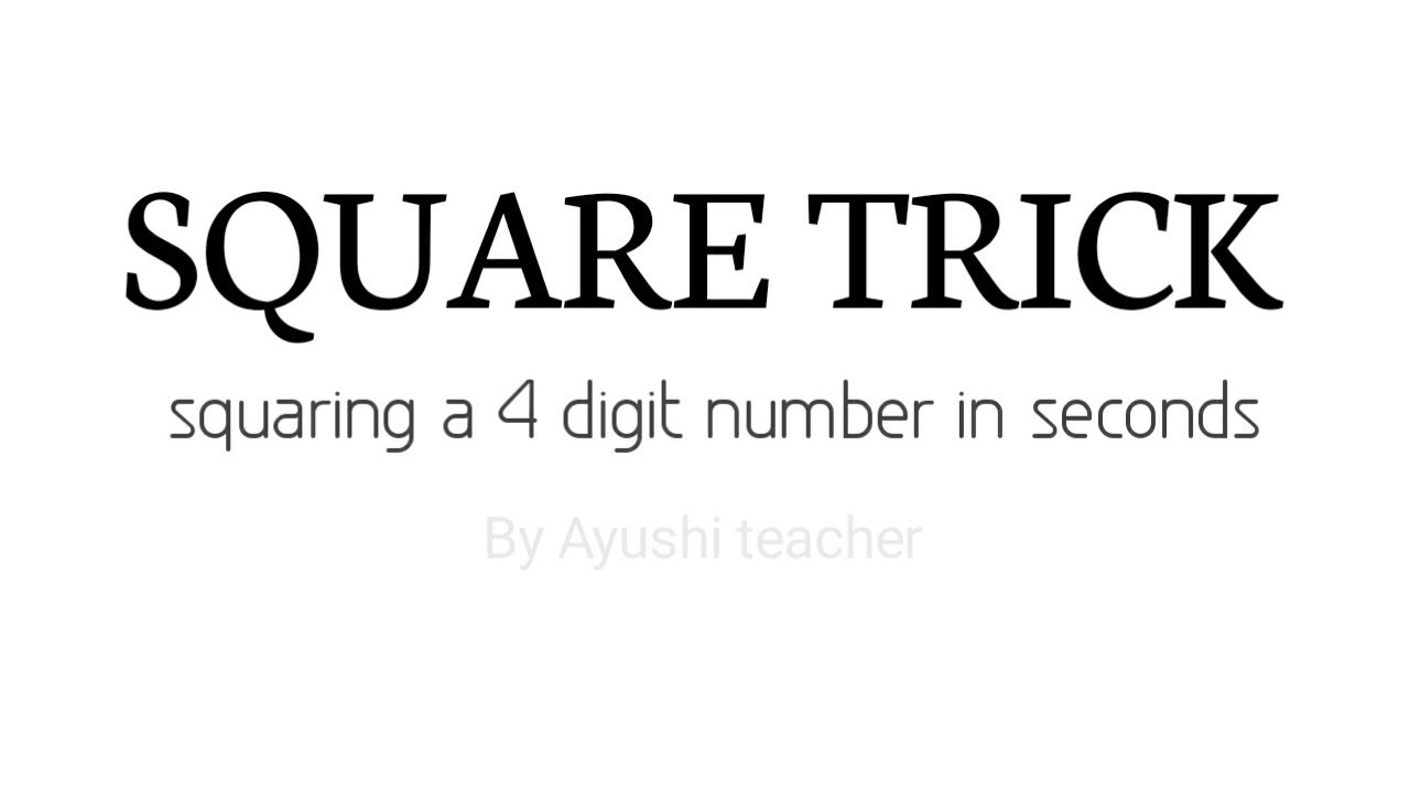 Square trick | Competition exam trick | Math trick for faster ...