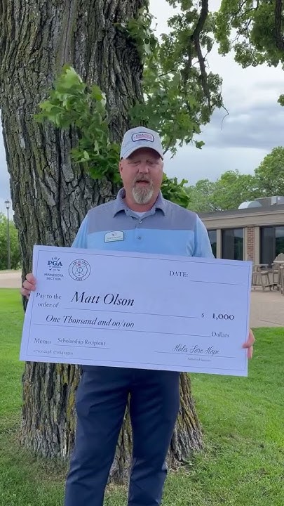 Matt Olson Accepts His Holes Fore Hope Scholarship Youtube
