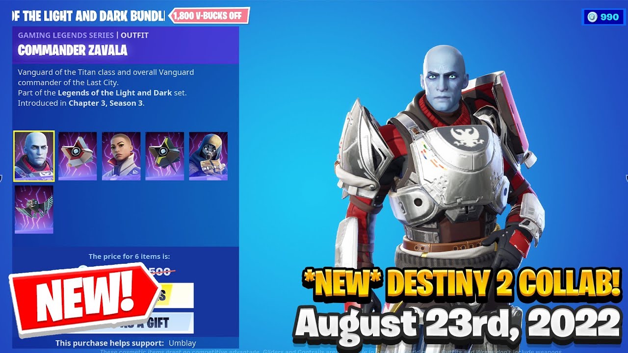 *NEW* Destiny 2 Collab! | Fortnite - Item Shop [August 23rd, 2022 ...
