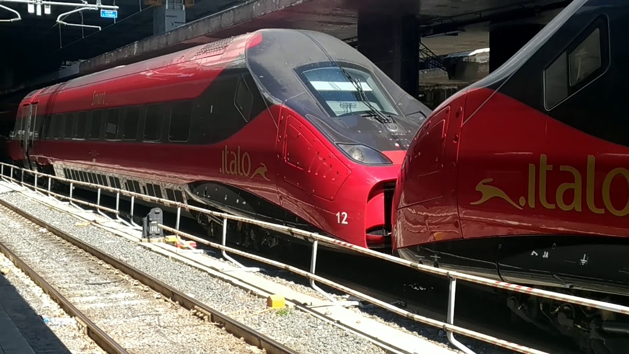 Doppia di Italo ETR675 Evo (in comando multiplo) in ingresso a Termini ...