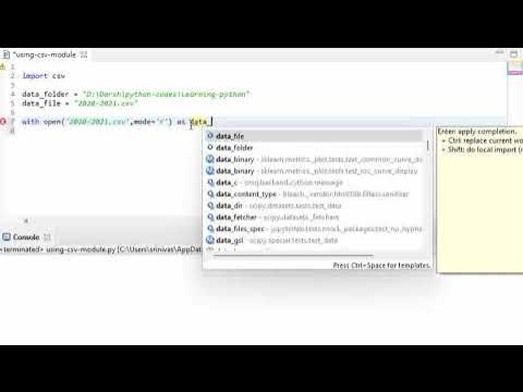 How to read the contents of csv file in python using csv module - YouTube